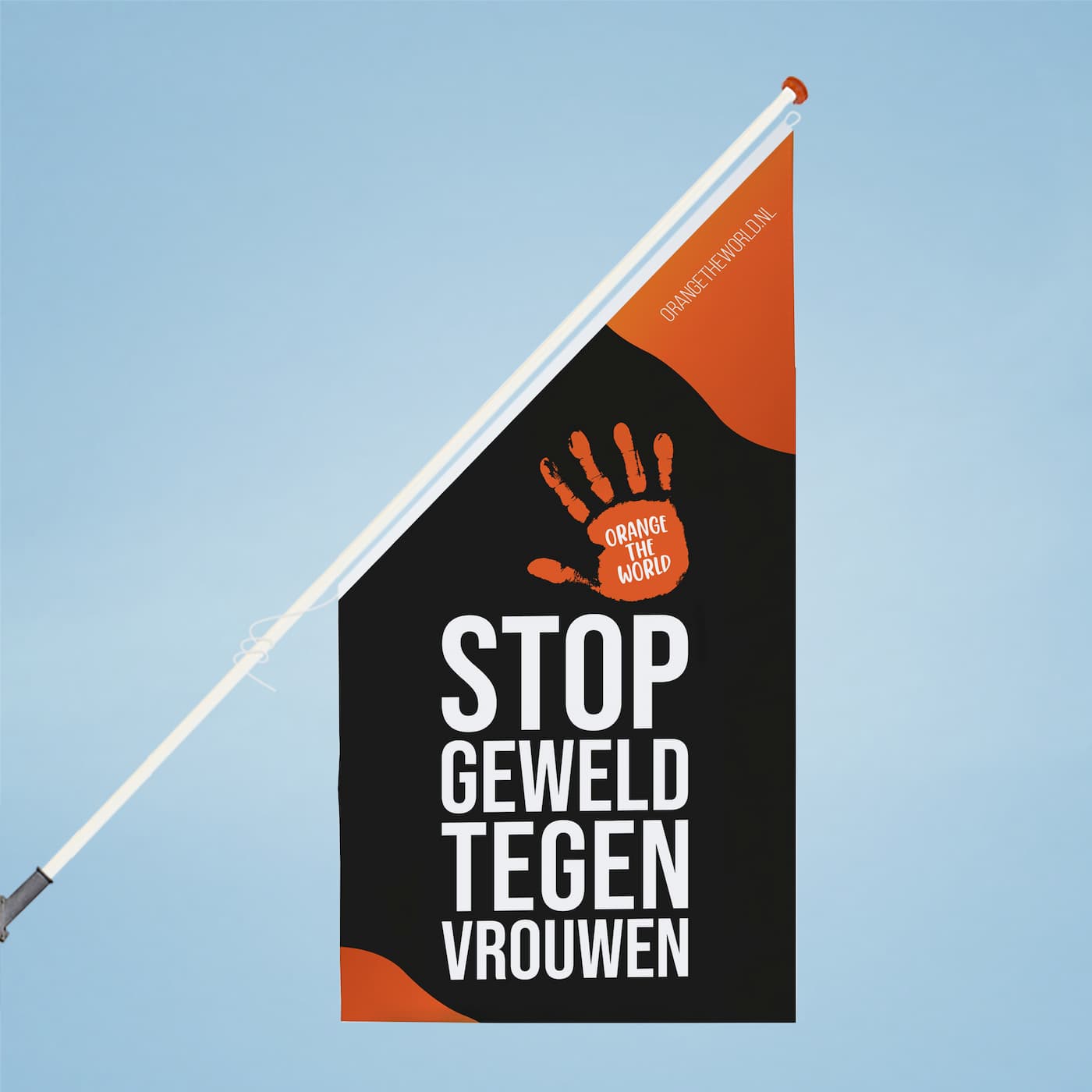 Orange the World kioskvlag - zwart | Stuntvlaggen